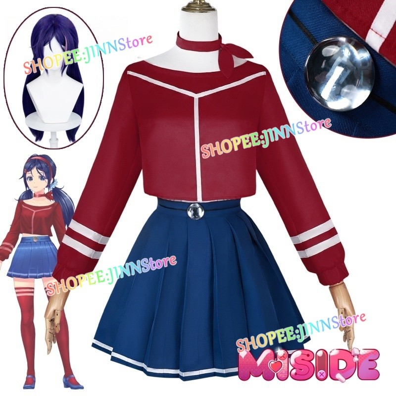 - JINN - MISIDE Mita Cosplay Costume&Wig Cap-Wearing Mita Cappie Outfit ...