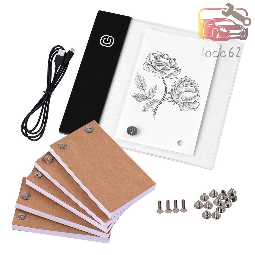 Flip Book Kit with Mini Light Pad LED Lightbox Tablet Design with Hole ...