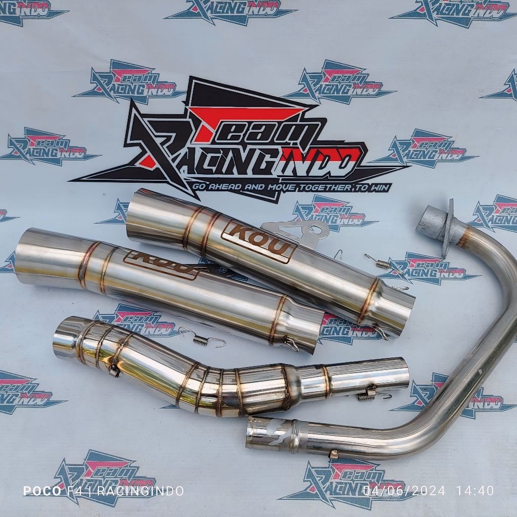 Kou mahachai SUPER open spec pipe 1set and big elbow for tmx 125 tmx ...