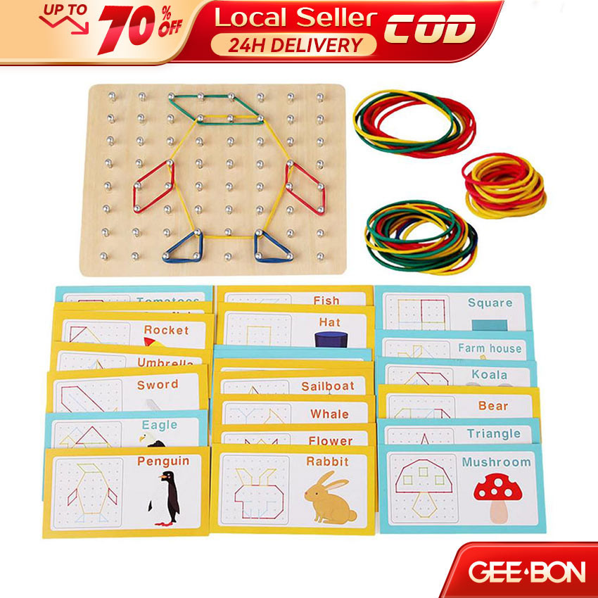 GEEBON Geoboard Mathematical Wooden Graphics Rubber Band Nail Board ...