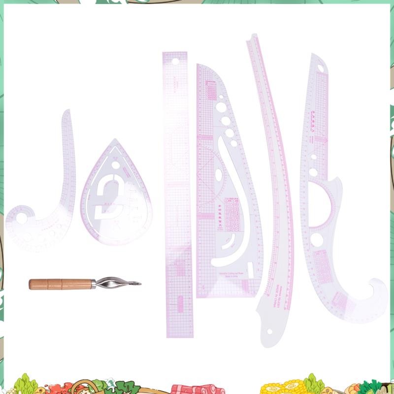 7Pcs/Set Ruler Tailor Measuring Kit Clear Sewing Drawing Ruler ...