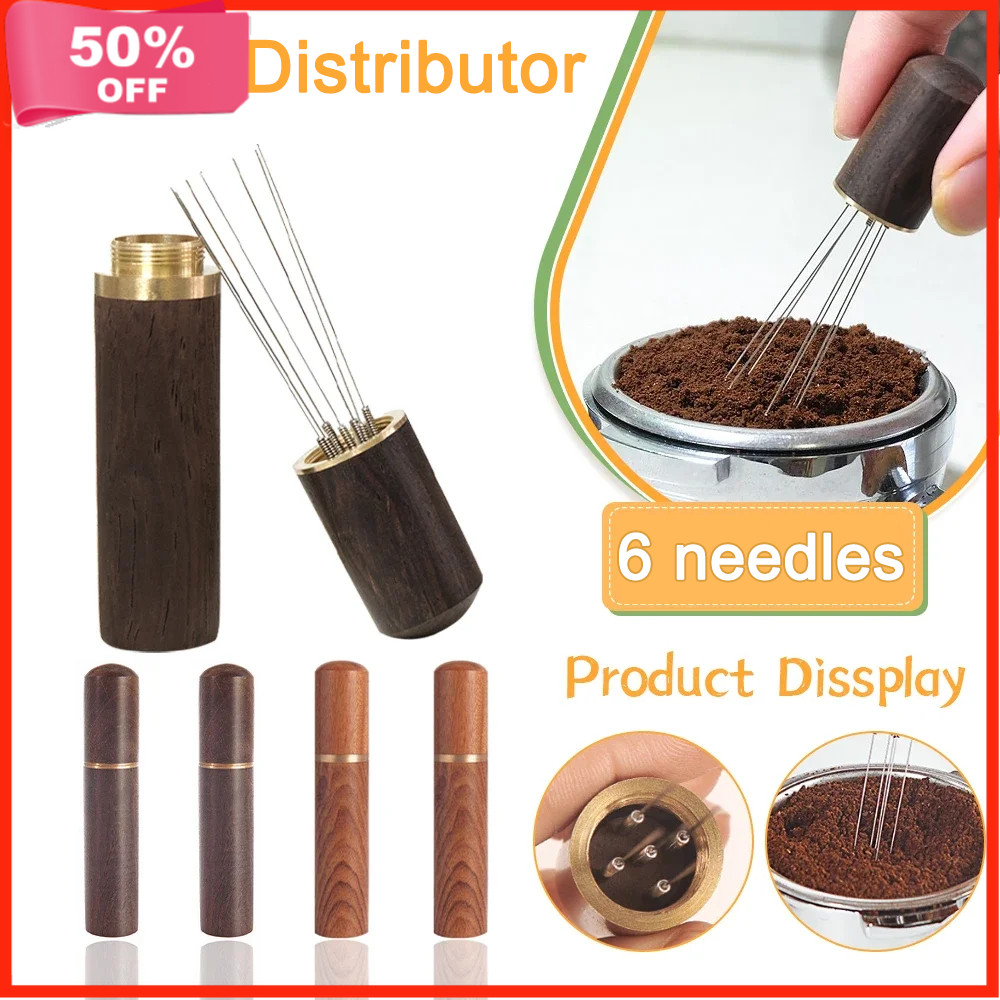 Coffee Distributor Stainless Steel Needle Wood Handle Espresso Coffee ...