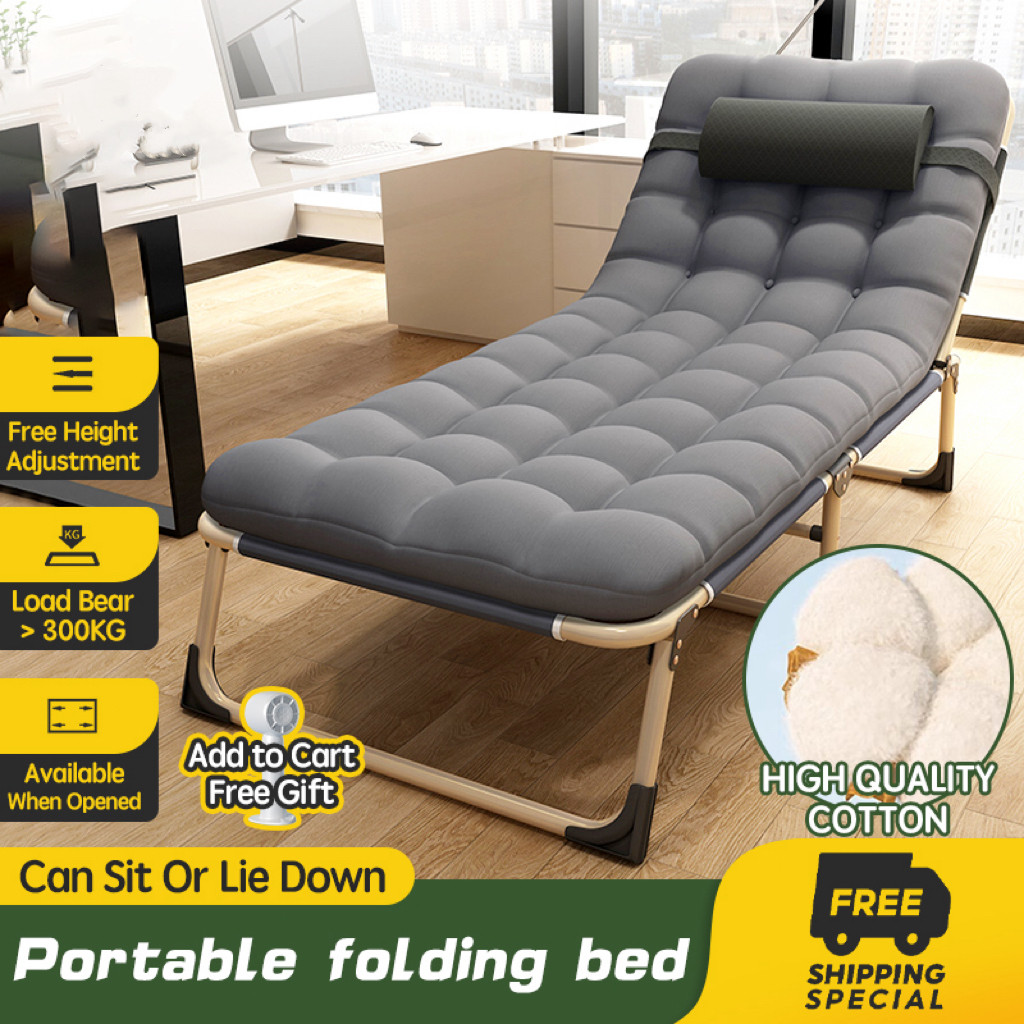 Folding Bed W/ Foam Heavy Duty Adjustable Portable Single Bed With ...