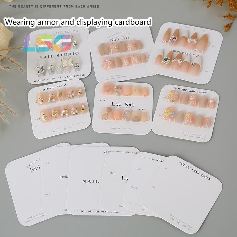 [LSG] 20Pcs Nail Display Cardboard Simple Style Fake Nails Card For ...