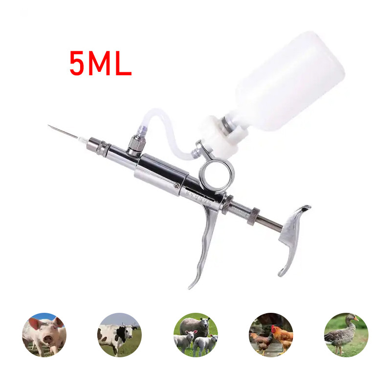 5ML Adjustable veterinary automatic continuous injector Vaccine bottle ...