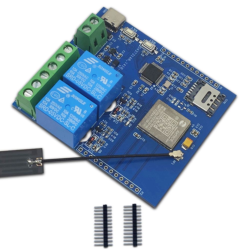 DC5V STM32 4G Networked Dual-Way Relay Module Development Board Onboard AIR780E Module I/O Port ...