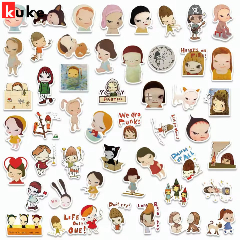 50Pcs Yoshitomo Nara Stickers - Self Adhesive Hand Account Material ...