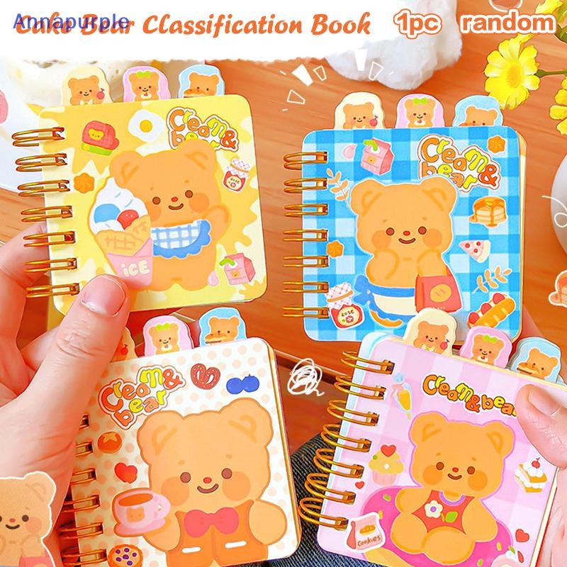 Annap Cute Cartoon Butter Bear Coil Book Blank Inside Notebook Diary Sketchbook Kawaii Mini ...