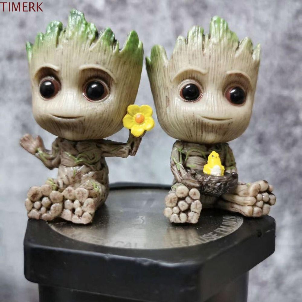 TIMERK Tree Man Groot Model Sitting Car Decoration Mini Groot Avengers ...