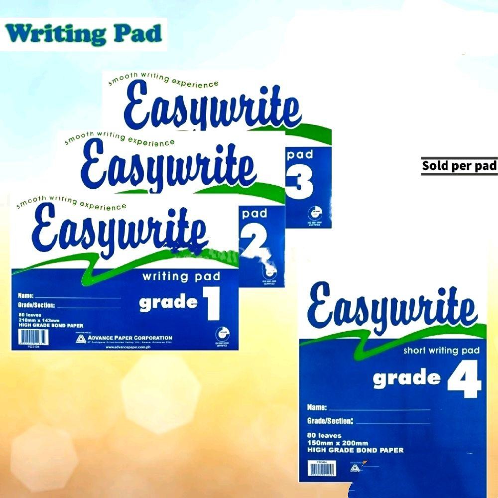 Easy write Writing Pad Paper Grade 1-4 1/2 Cross wise Quiz Pad and ...