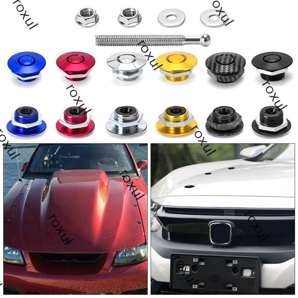 ROXUL 1Pcs Front Bumper Hood Pin, Aluminum Body Kit Push Button, Car ...