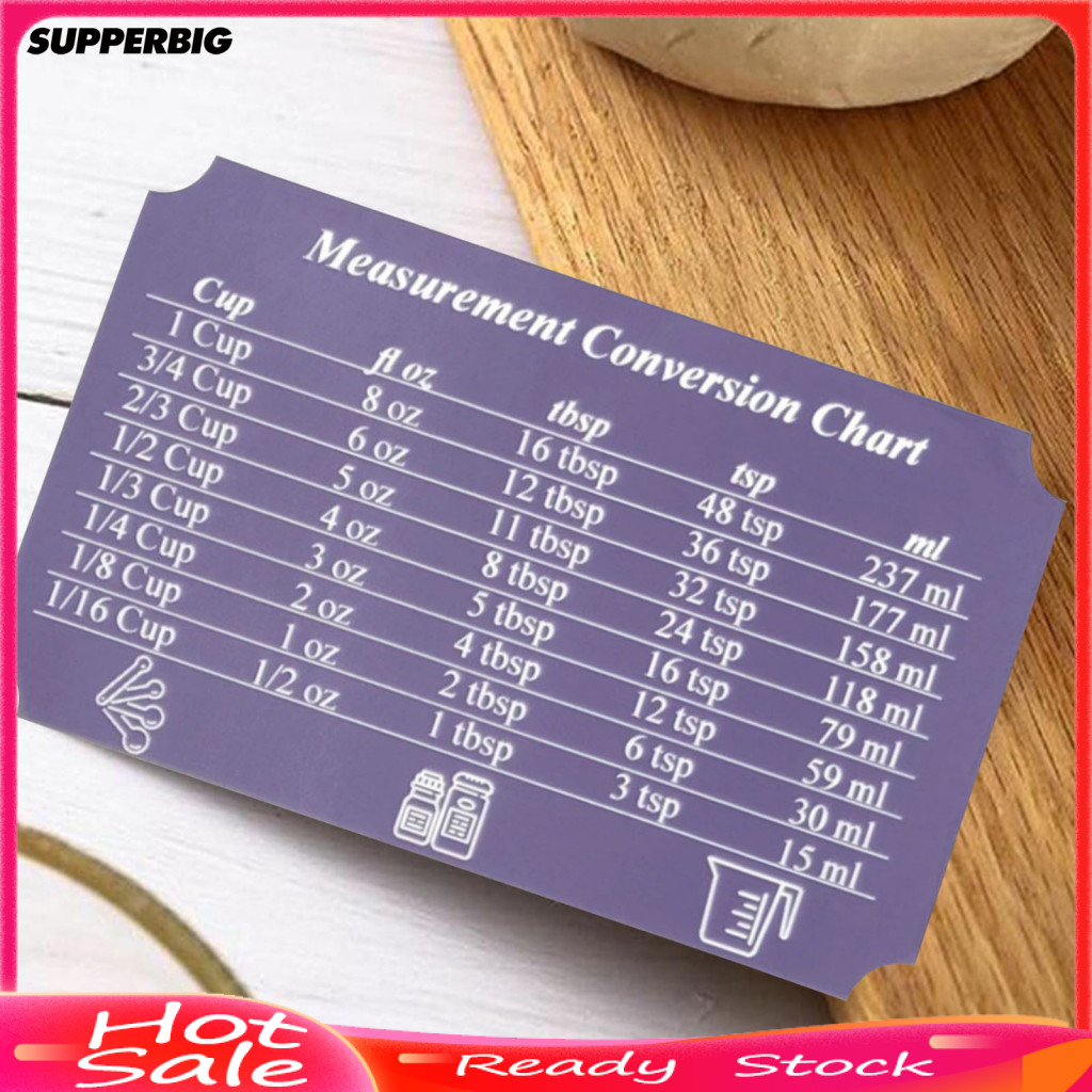 supperbig* Cooking Enthusiast Gift Baking Measurement Conversion Board Handy Wooden Kitchen ...