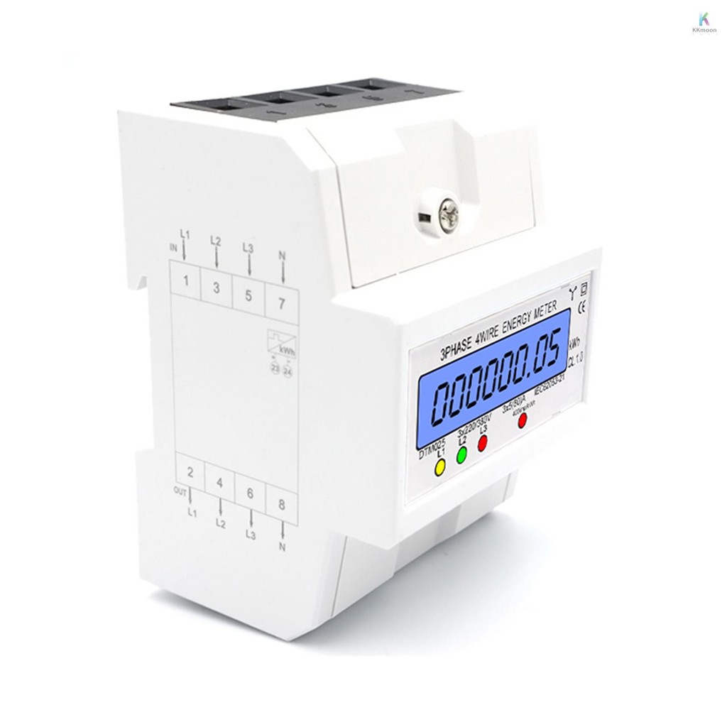 Kwh Meter Din 5-80a Consumption Kwh Wire Meter 220/380v Power Meter 4 ...