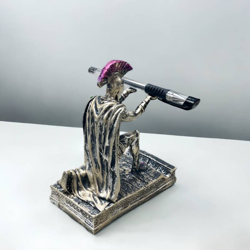 Executive Knight Pen Holder Copper Statue Armor Roman Knight Kneeling ...