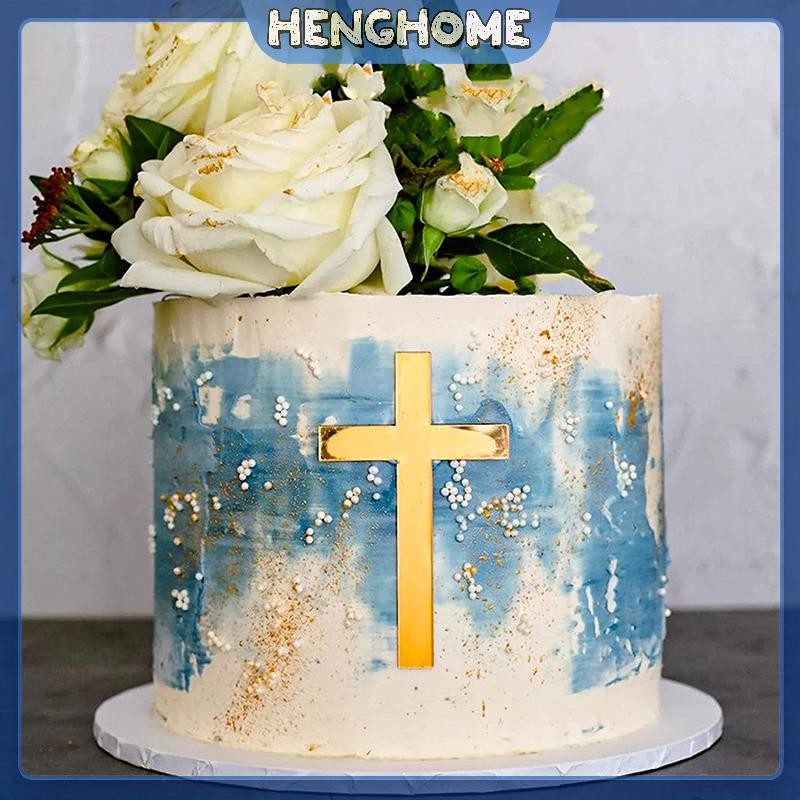 HENGHOME 10Pcs Arrivals Christian Cross Cake Topper Acrylic Cake ...