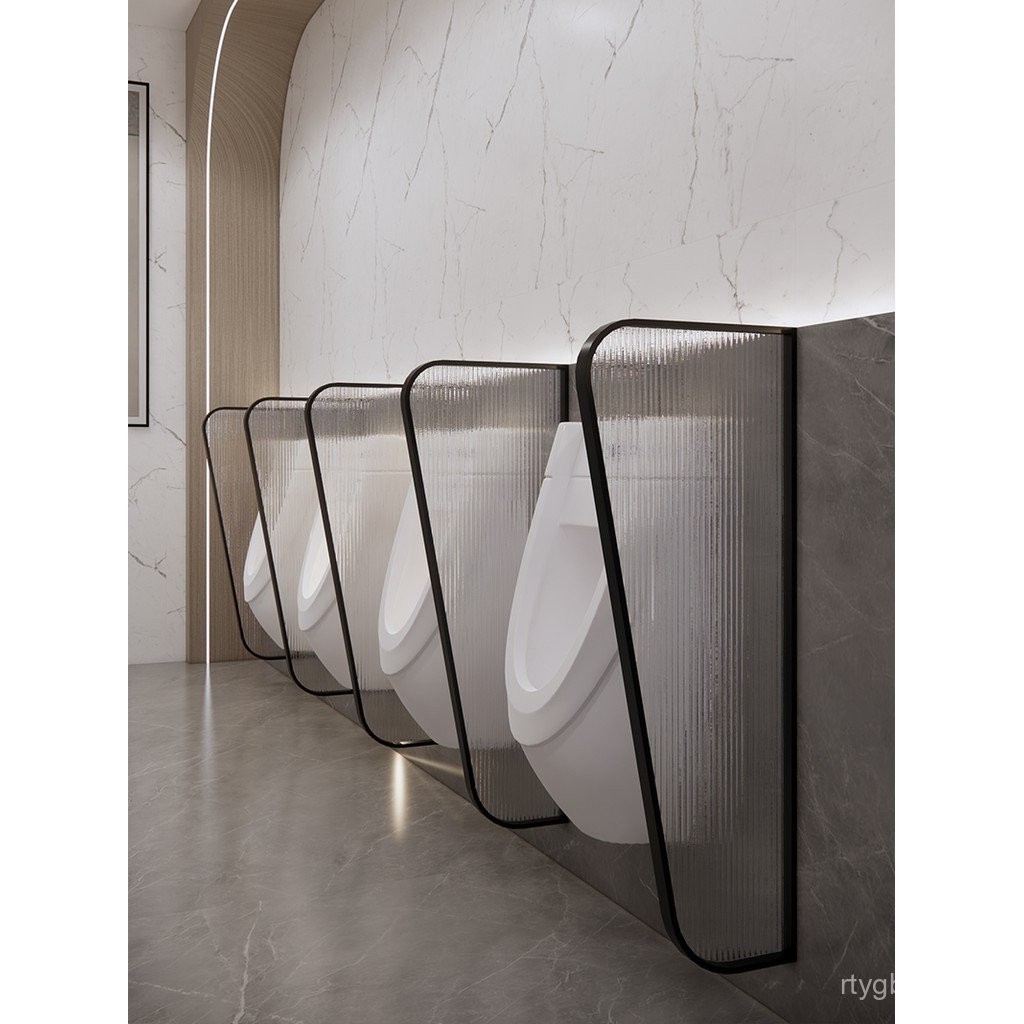 Male Public Restroom Urinal Changhong Glass Partition Stainless Steel ...