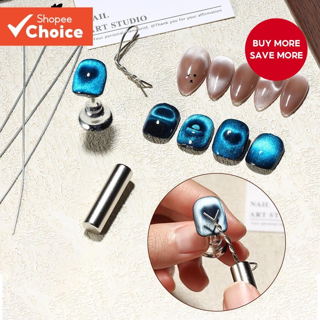 Monja 6Pcs Cat Eye Nail Magnet Set with Flexible Iron Wire For Suck ...