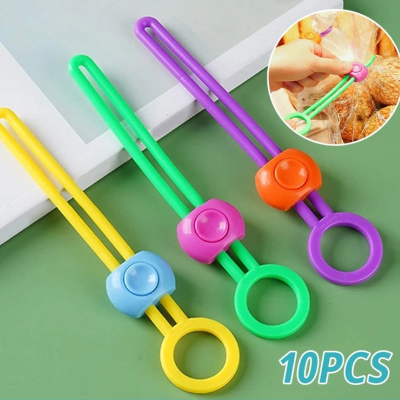 10PC Silicone Sealing Clip Multifunctional Food Bag Closure Strap ...