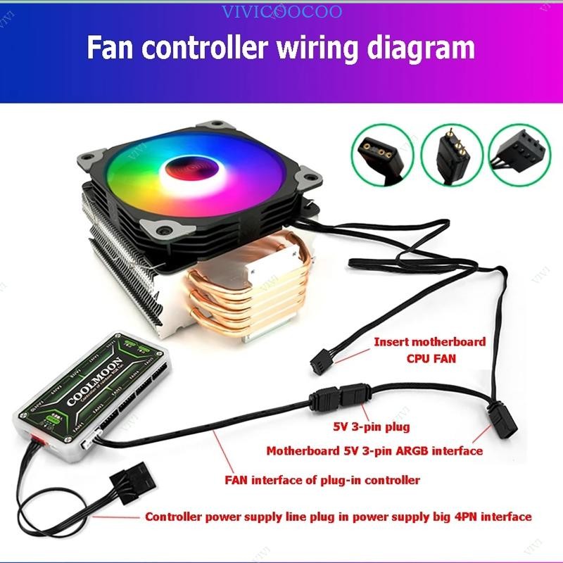 VIVI Fan Controller Adapter Cable 5V 3-pin To 6pin 4pin Converter 5V ...