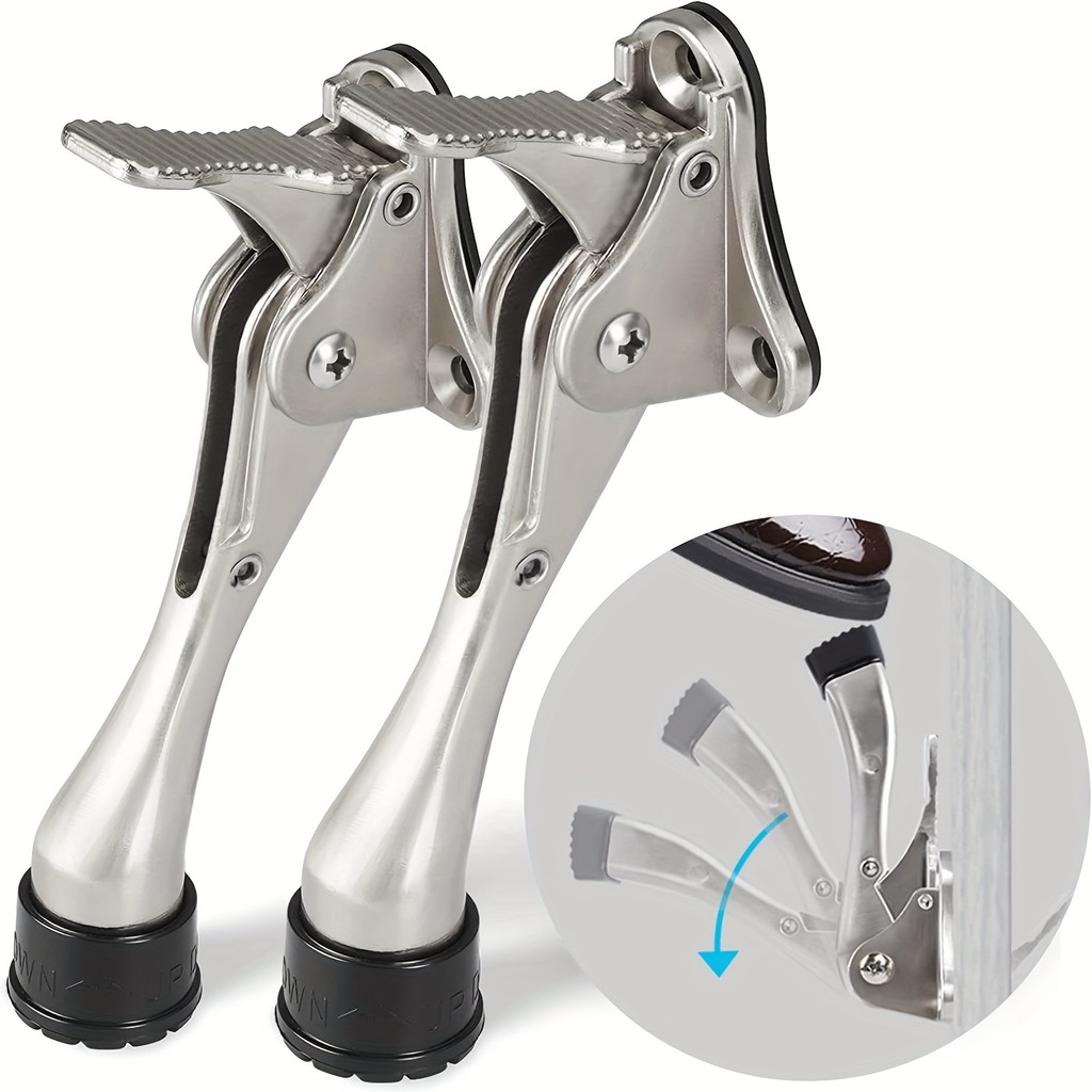 2-piece Set Heavy-Duty Door Stop-Adjustable Base Anti-Collision, With ...