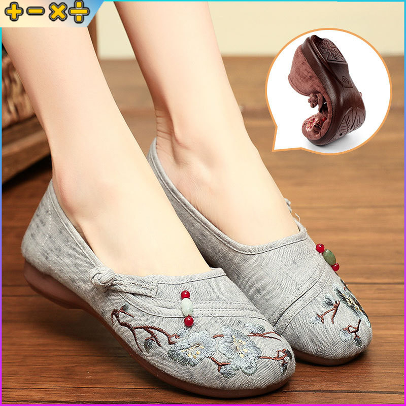 Old Beijing cloth shoes mother's shoes flat-soled women's ethnic style ...
