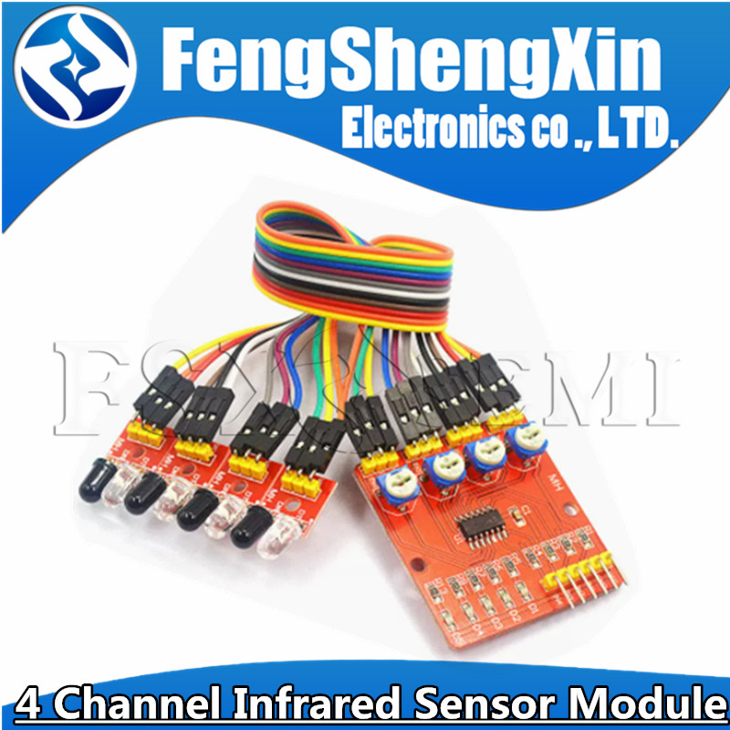 1pcs Four Way 4 Channel Infrared Detector Tracing Transmission Line Obstacle Avoidance Sensor ...