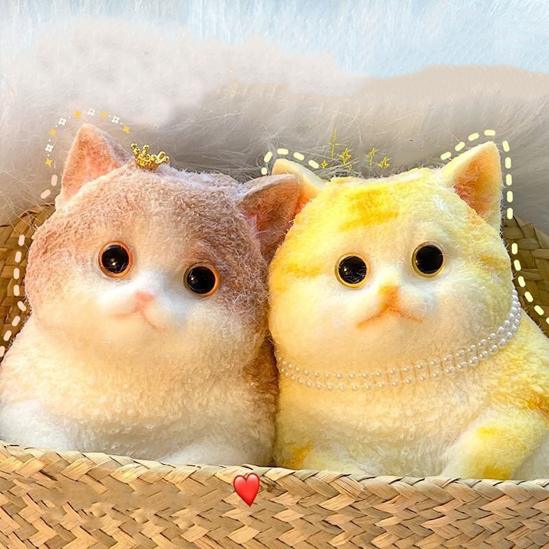 Cute Simulation Cat Squeeze Toy Silicone Pinch Decompression TPR Fidget ...