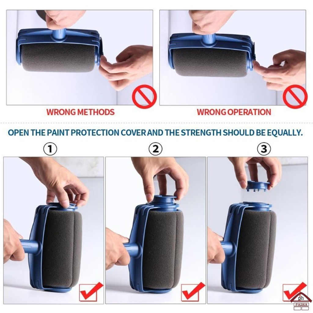 Paint Roller Brush Roller Kit Multi-purpose Seamless Sponge Paint ...