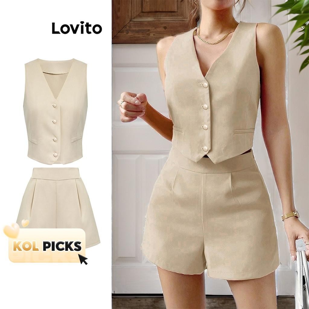 (KOL‘s pick) Lovito Women Elegant Plain Button Front Pocket Tops or ...