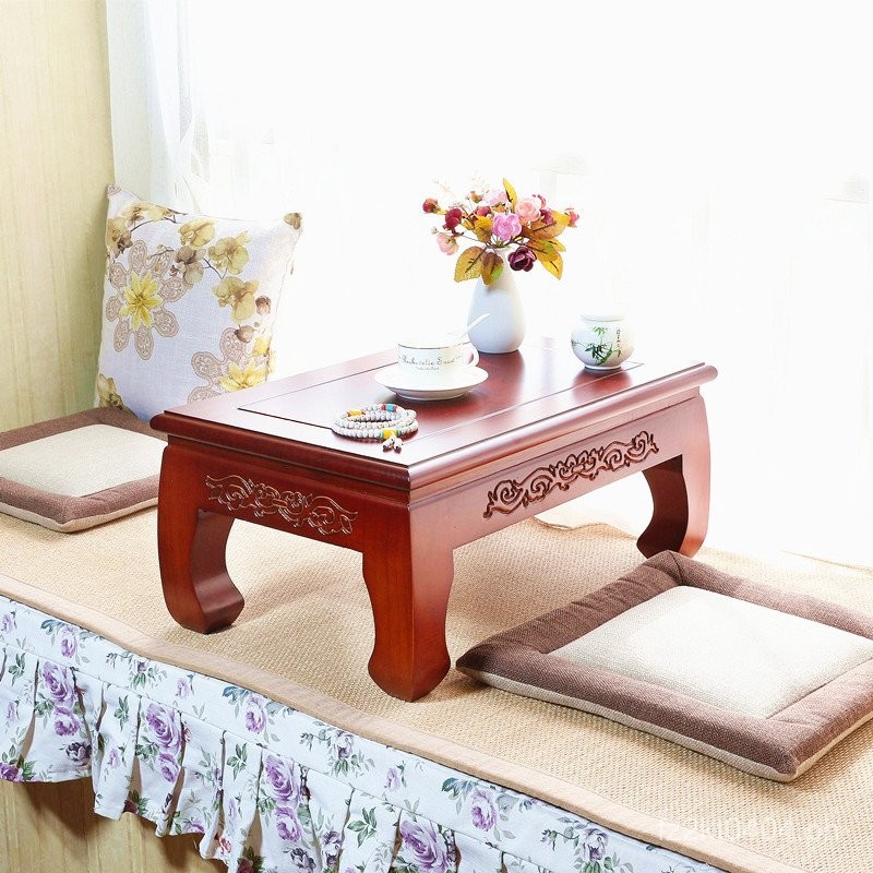 Japanese Style Simple Solid Wood Tatami Tea Table Bay Window Table Kang ...