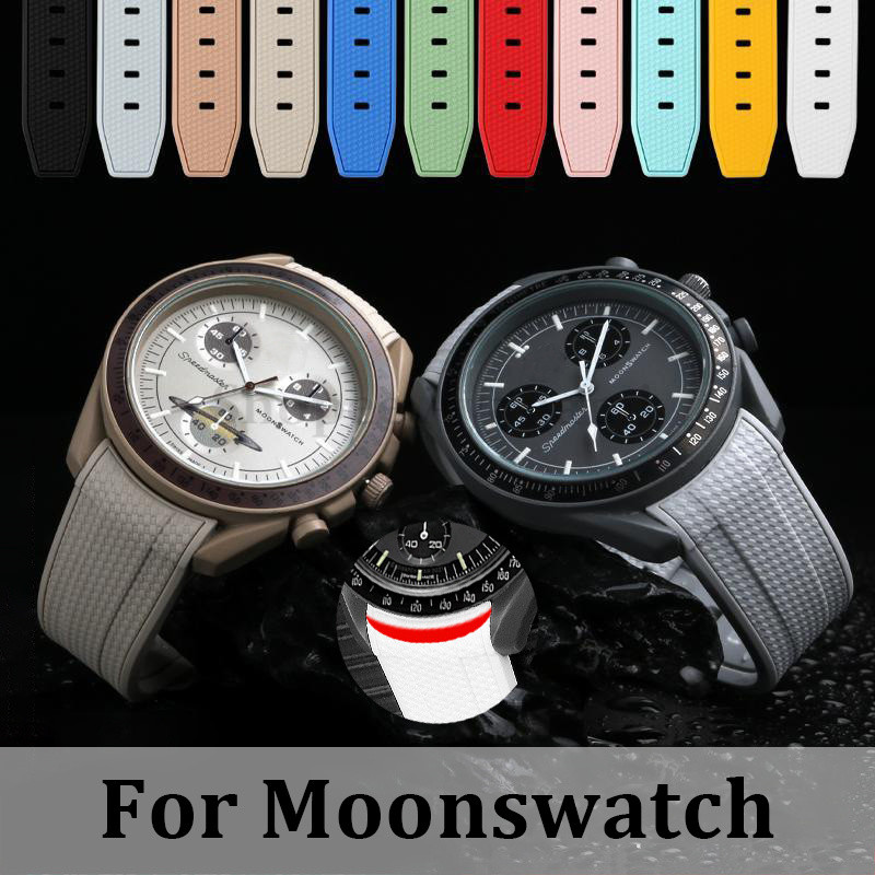 20mm Curved End Silicone Watch Band for Moonswatch Bracelet for Swatch ...