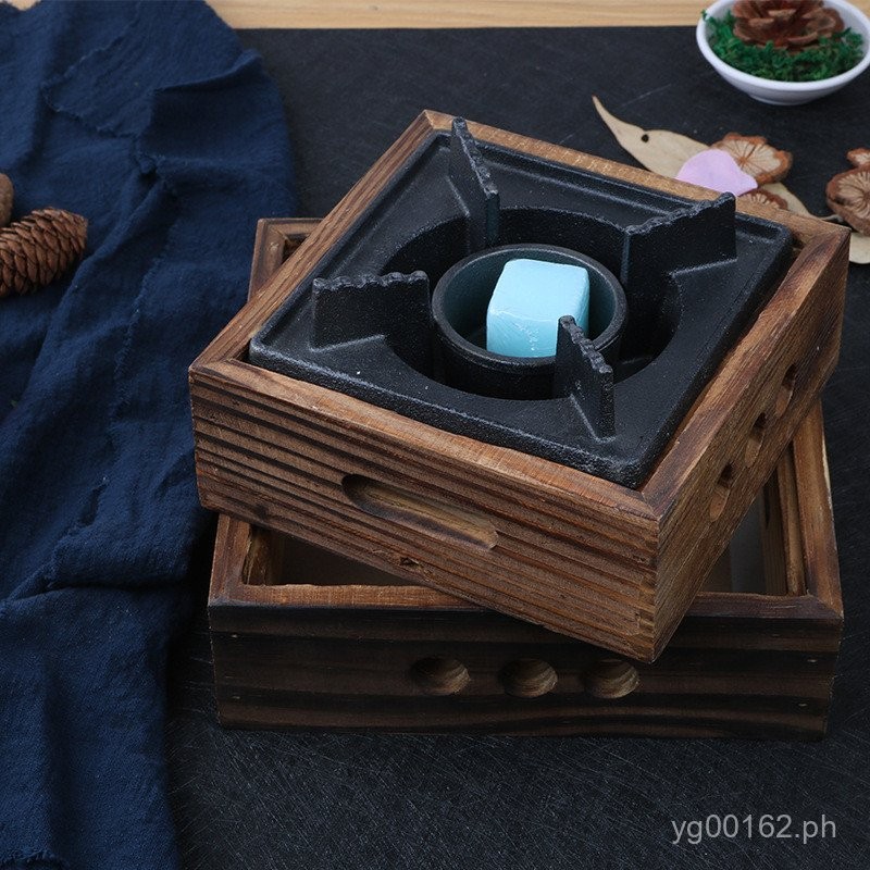 Wooden Pot Rack Stove Base Alcohol Hanger Table Solid Solid Wood Square ...