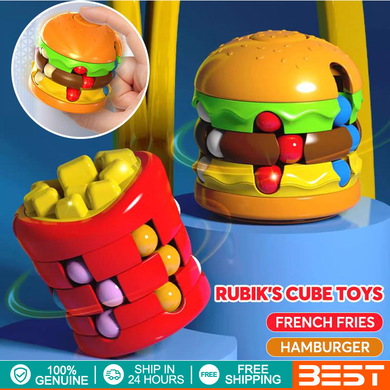 Burger Educational Rubik Cube Magic Beans Decompression Rotating Ball ...