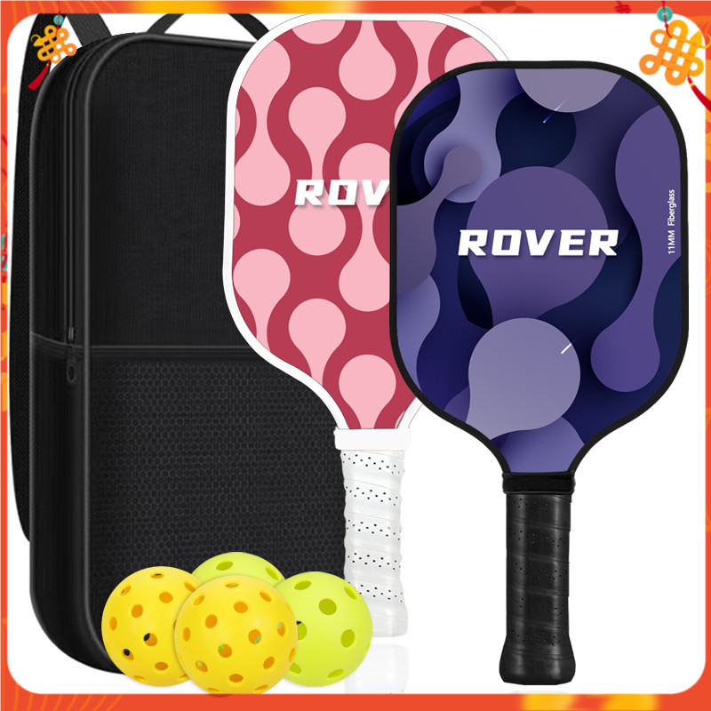 Pickleball Rackets Set Fiberglass Pickleball Paddle Set of 2 Rackets ...