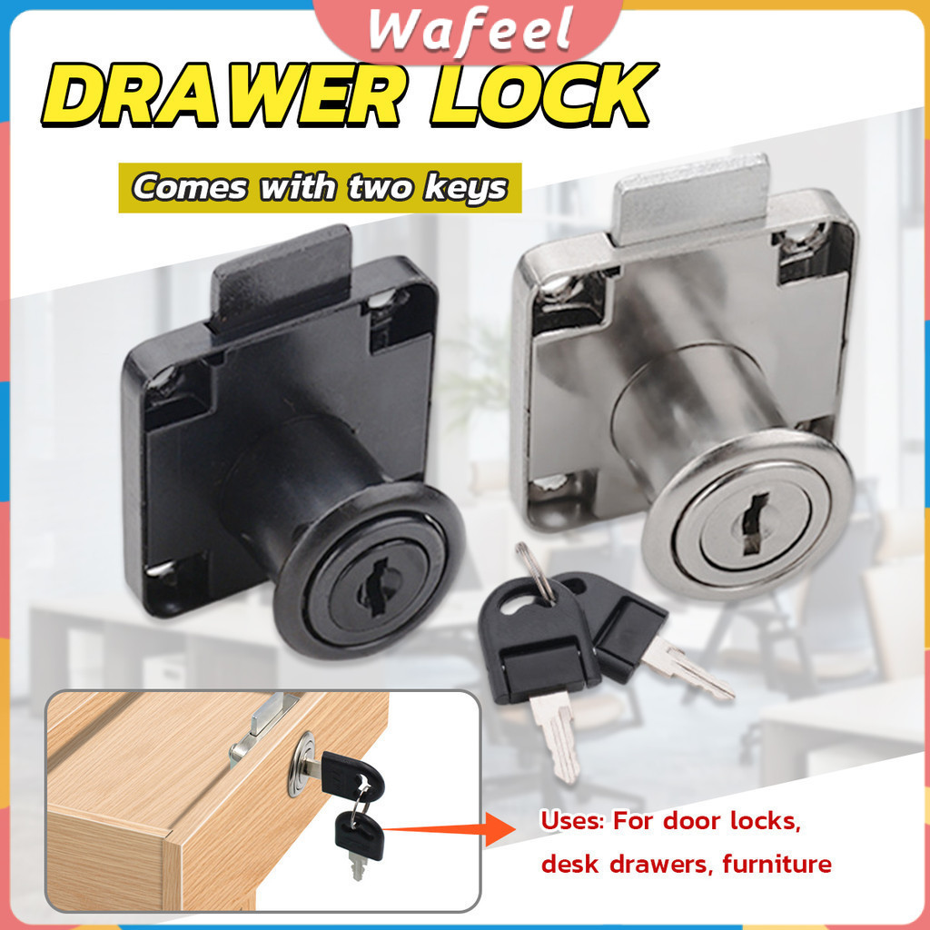 W.A. Stainless Steel Drawer Lock with 2 Keys Lock Locker Furniture Door ...