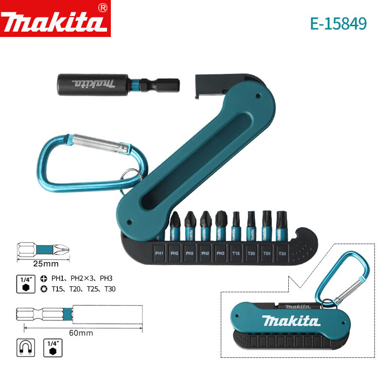 Makita 25mm Impact Black Screwdriver Bit Set 10Pcs Electric Driver ...