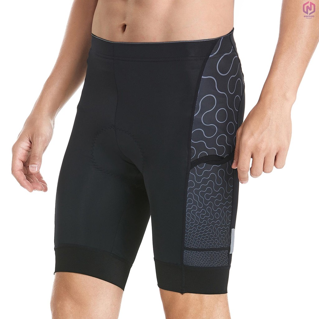 Men Cycling Shorts Padded Bike Shorts with 3 Pockets Breathable Bicycle Riding Biking Shorts ...