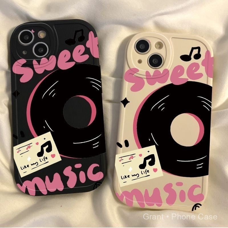 Simple Gramophone record Music Protective Shell Phone case Applicable ...