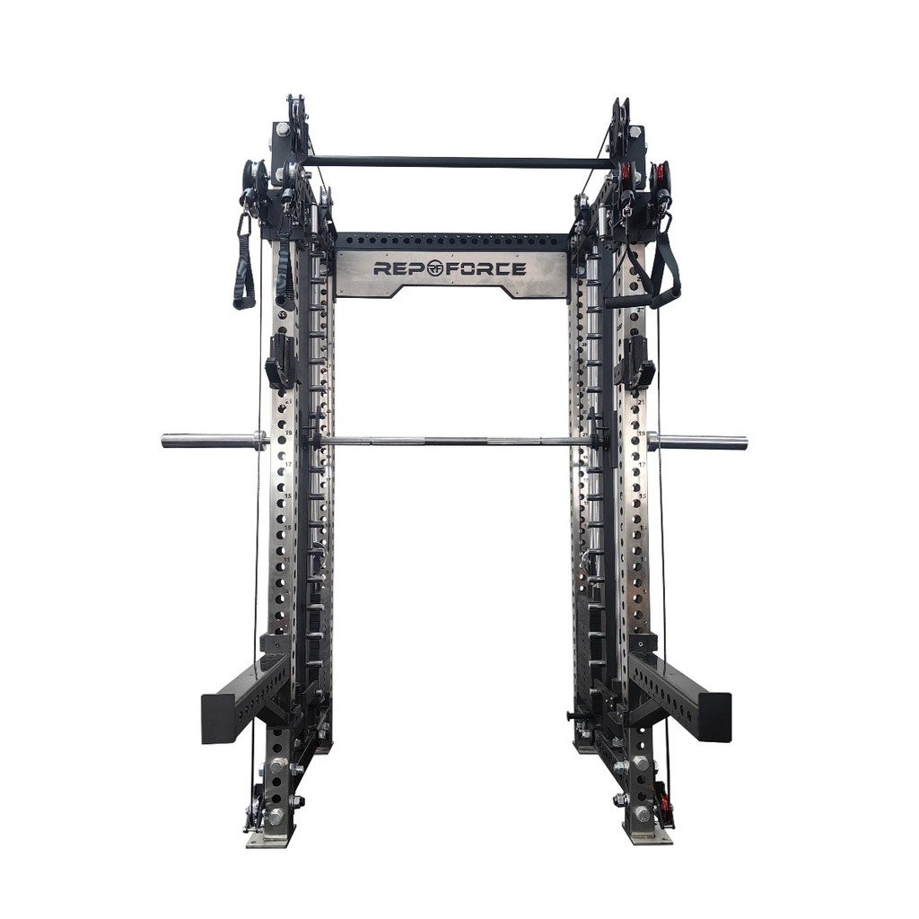 REP FORCE Commercial Squat Bench Press Smith Machine Rack Lat Pulldown ...