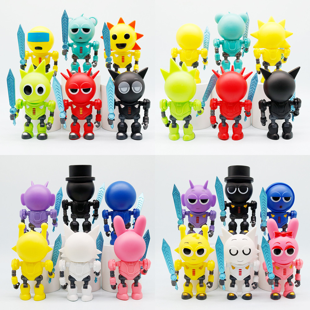 6Pcs/Set 12cm Sprunki Figure Toys Sprunki Robot Wenda Action Figurine ...