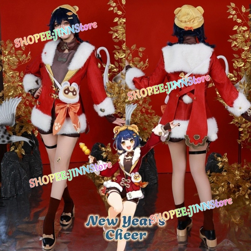 - JINN - GENSHIN IMPACT HUTAO XIANGLING Cosplay Lantern Rite Outfit Wig Shoes Hat Full Set ...