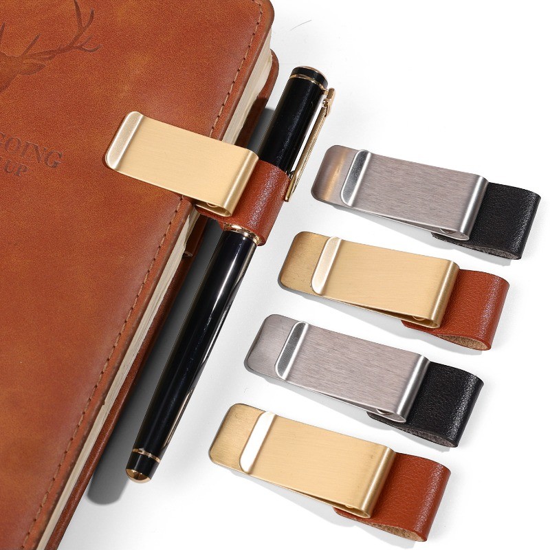 Portable Stainless Steel Fashion Notebook Pen Clip Retro Handmade ...