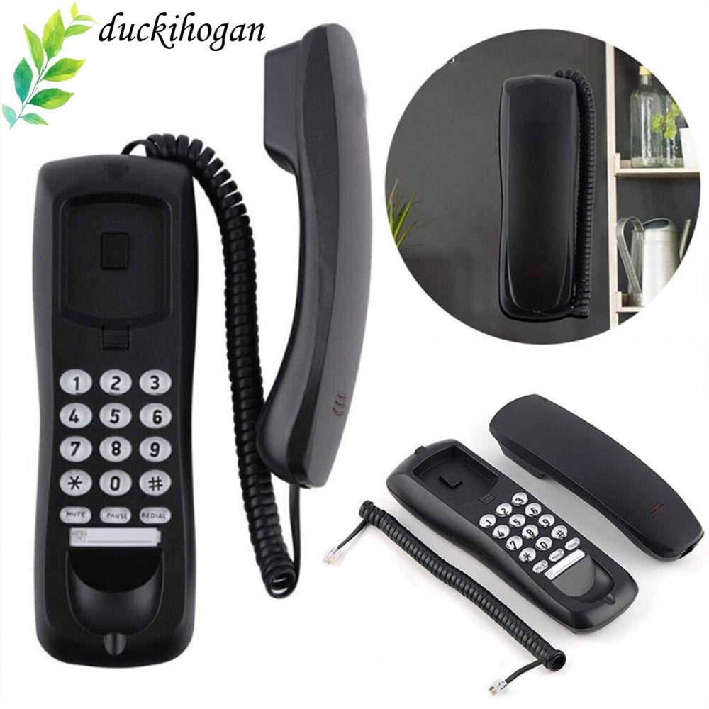 DUCKIHOGAN Wired Telephone, Compact Wall Mounted Corded Phone, Handset ...