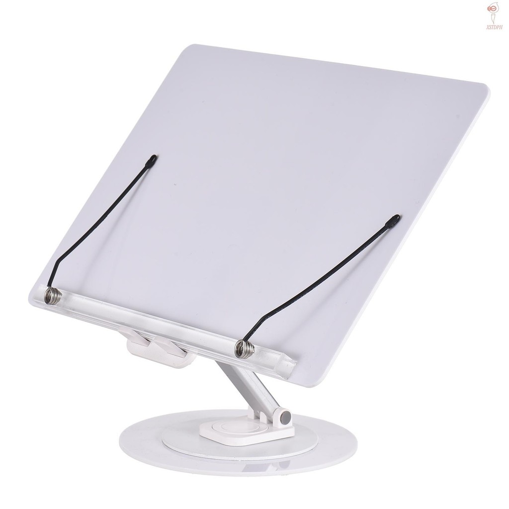 Desktop Book Stand for Reading with 360° Rotating Base & Page Clips ...