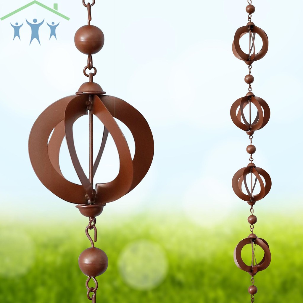 3.6 FT Rain Chain Decorative Iron Rain Gutter Chains Functional ...