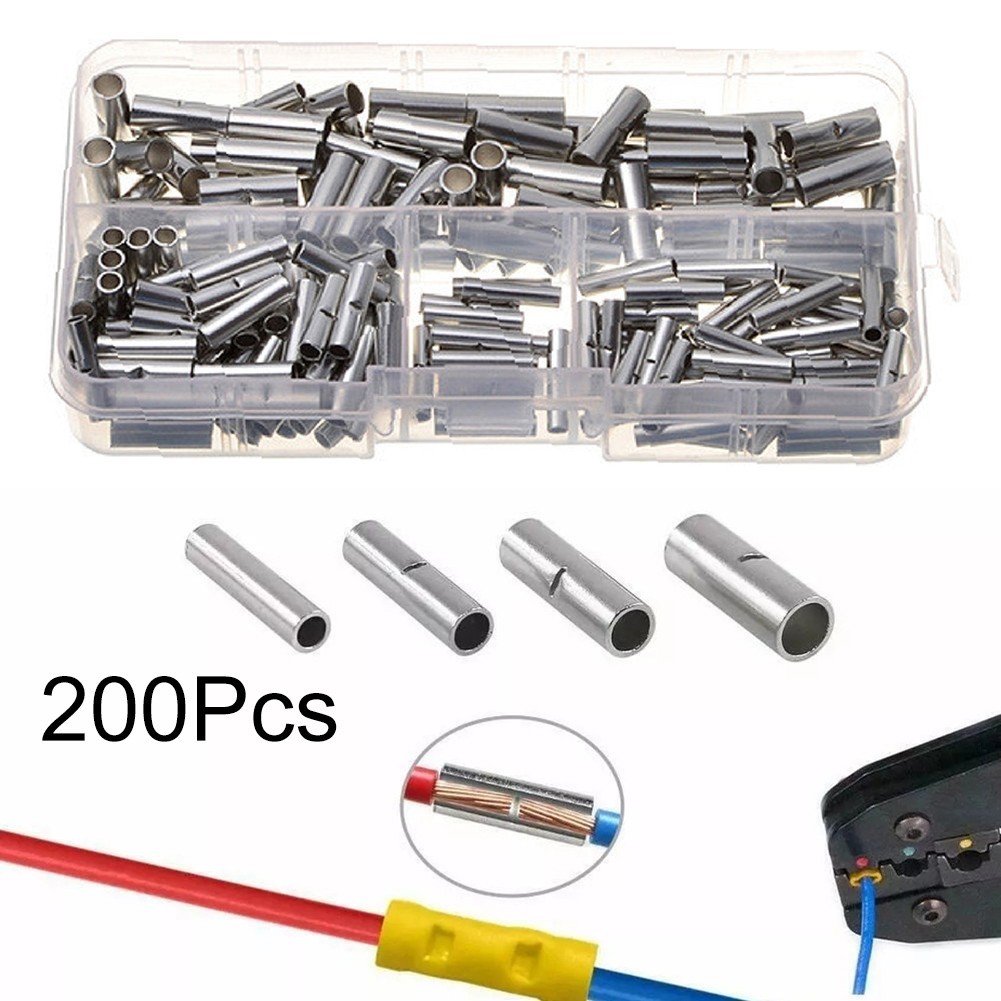 BABYCITY-PH! 200Pcs Bare Copper Wire Splice Butt 22-10 AWG Connectors ...