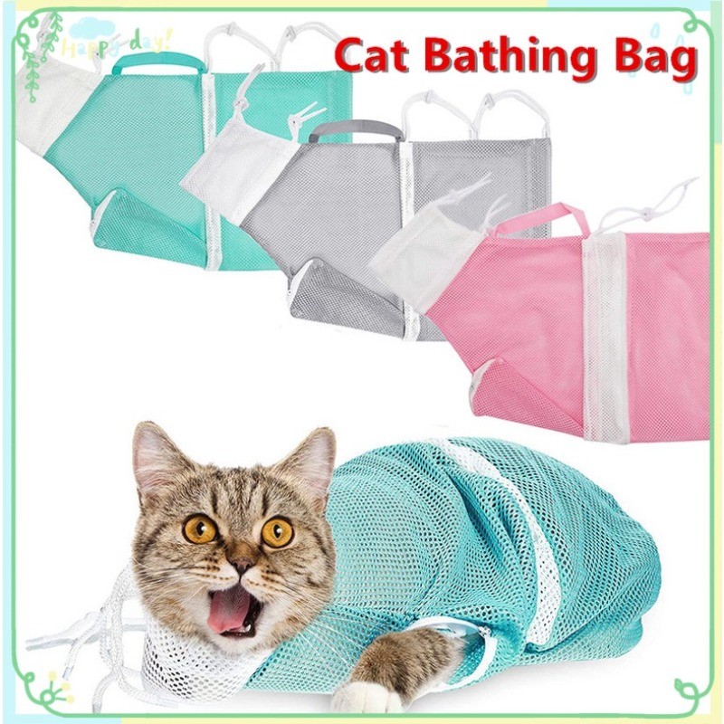 Cat Grooming Bath Bag Cat Bathing Bag Cat Shower Net Bag Anti-Bite Anti ...