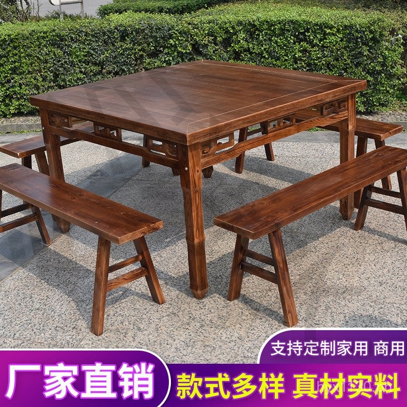 Solid Wood Dining Table Structure Leisure Square Table Restaurant ...