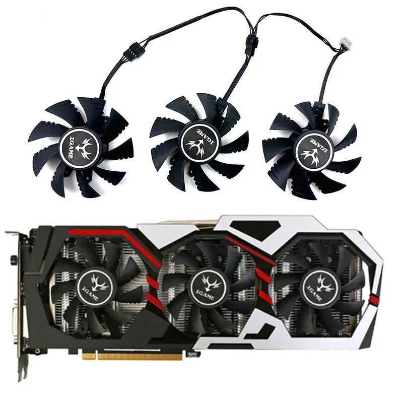 Brand new 75MM 4PIN GTX1060 1070 1080 GPU fan suitable for Colorful ...