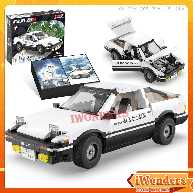 1234 Pcs Initial D AE86 Car Drift Racing RC Technical Building Blocks ...
